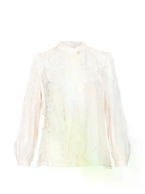 NISSA Leopard-print Viscose Top - Neutrals