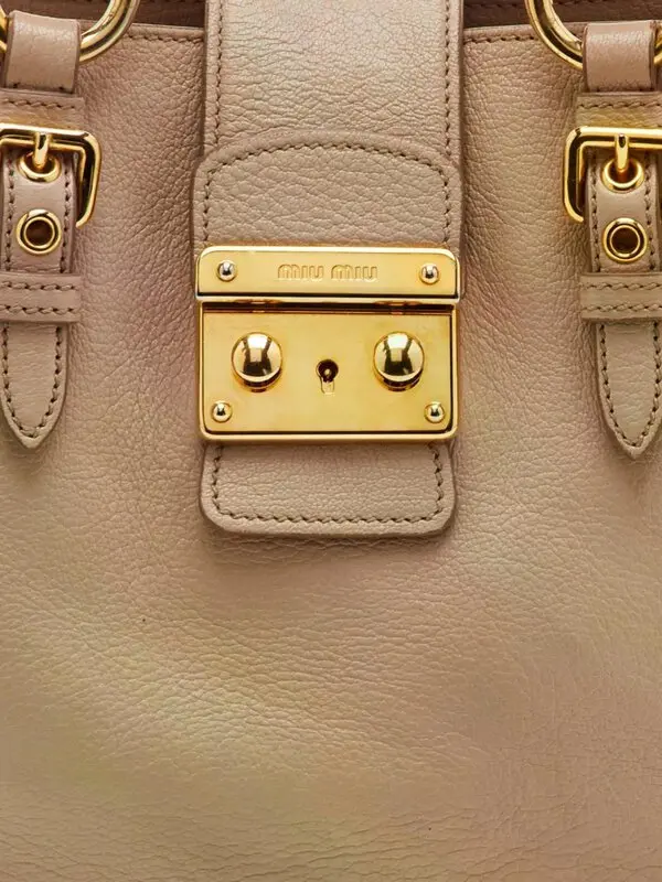 Miu Miu Madras Leather Tote Bag