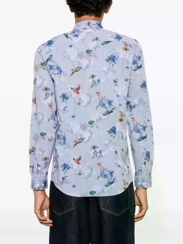 GAZZARRINI Floral-print Bird-motif Shirt