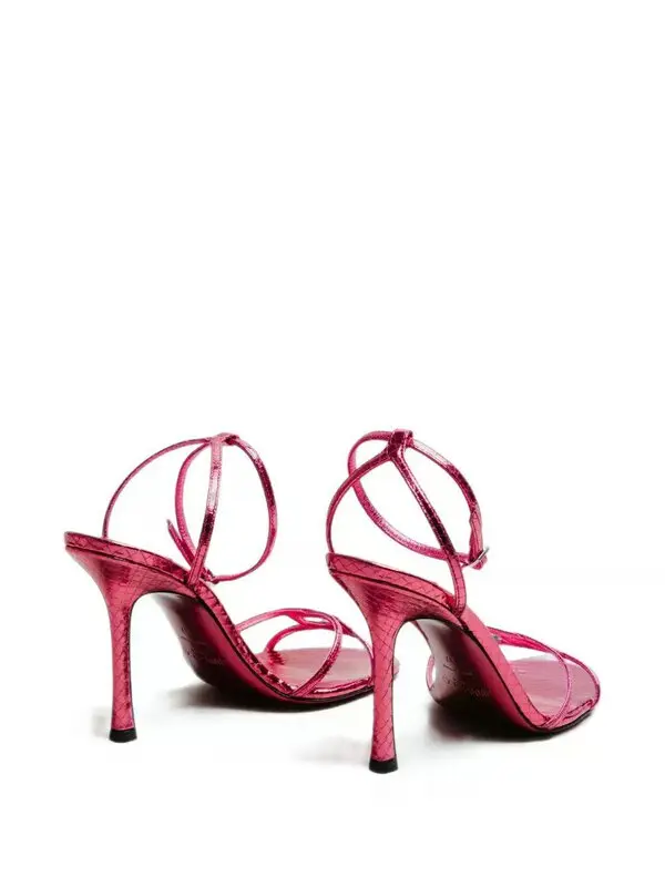JIMMY CHOO Leo Metallic Leather Sandals