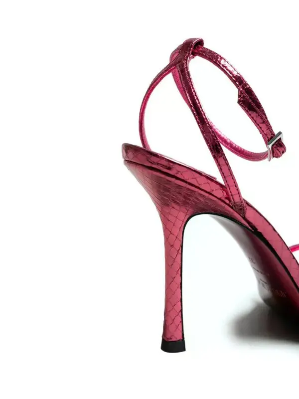 JIMMY CHOO Leo Metallic Leather Sandals