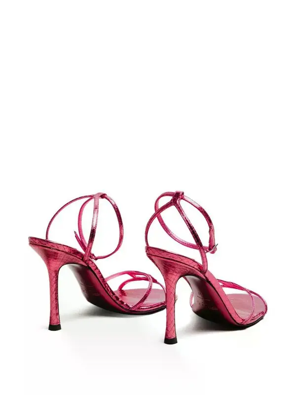 JIMMY CHOO Leo Metallic Leather Sandals