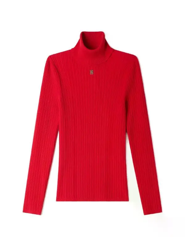 Sandro Turtleneck Cable-knit Sweater - Red