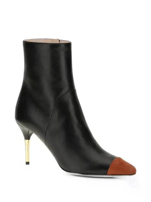 Valentino Garavani Sinead Ankle Boot In Nappa And Suede 85mm - Black