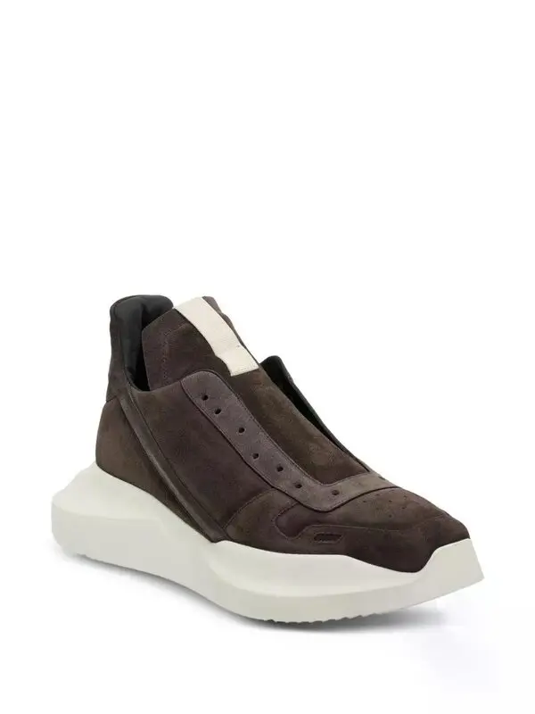 Rick Owens Geth Runner Suede Slip-on Sneakers - Brown