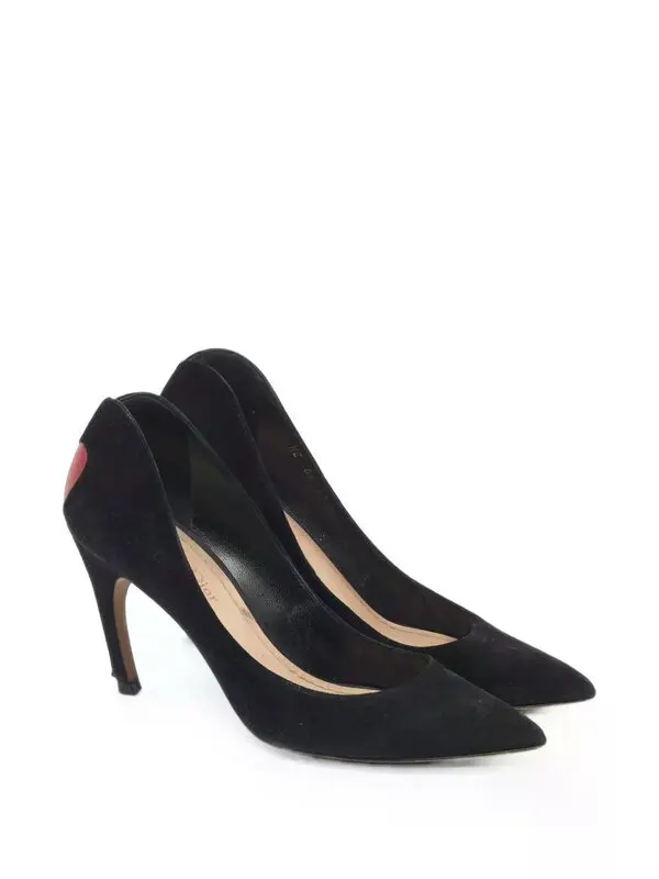 Dior Heart-patch Pointed-toe Pumps - Black