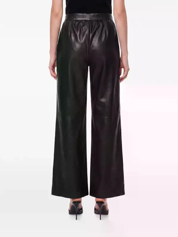 FORTE_FORTE Wide-leg Leather Trousers - Green