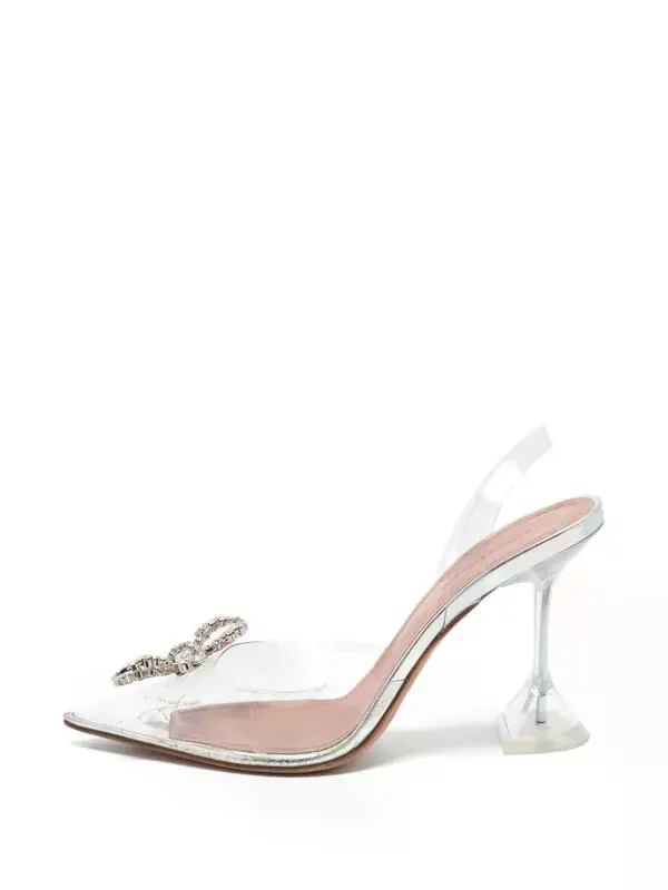 Amina Muaddi Rosie Crystal-embellished Slingback Pumps - White