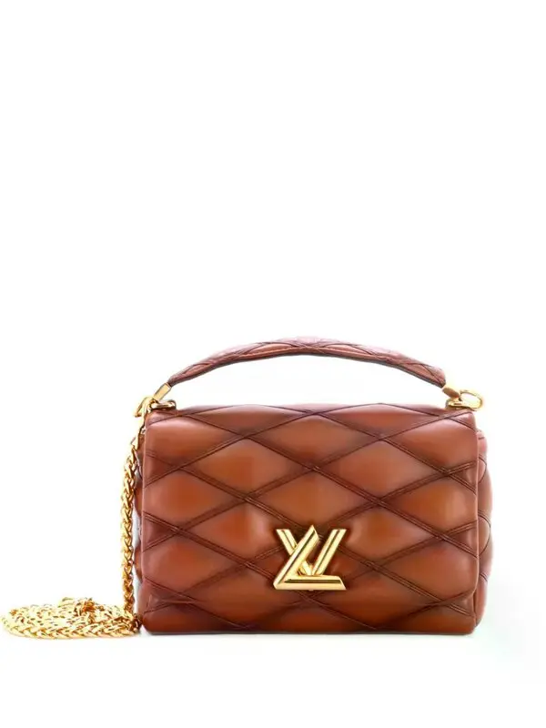 LOUIS VUITTON Go-14 Top Handle Nm Handbag Malletage Leather Mm Crossbody Bag - Brown