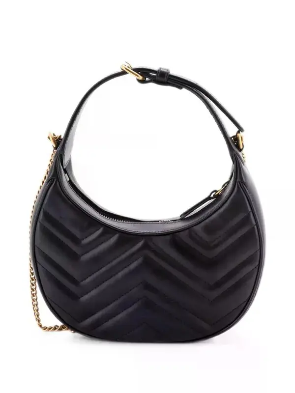 Gucci Gg Marmont Half Moon Matelasse Leather Mini Hobo Bag