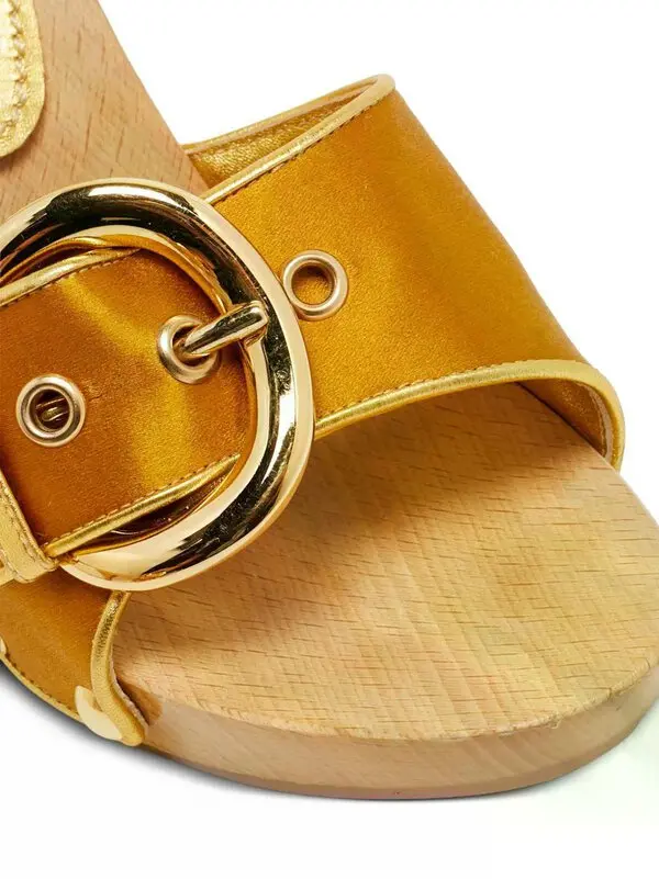 Casadei Buckled Platform Clogs