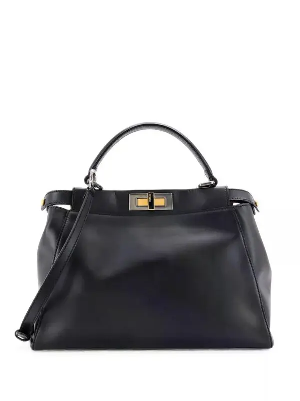 Fendi Peekaboo Bag Rigid Leather Regular Satchel