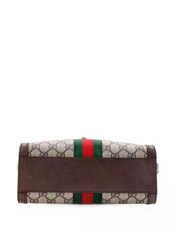 Gucci Ophidia Top Handle Gg Coated Canvas Small Tote Bag - Brown