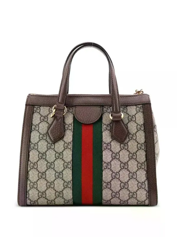 Gucci Ophidia Top Handle Gg Coated Canvas Small Tote Bag
