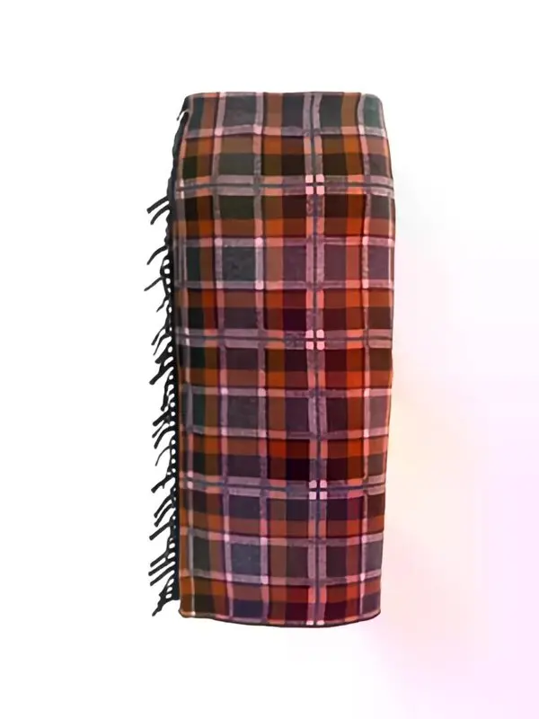 Guest In Residence Tartan Fringe-trim Midi Skirt