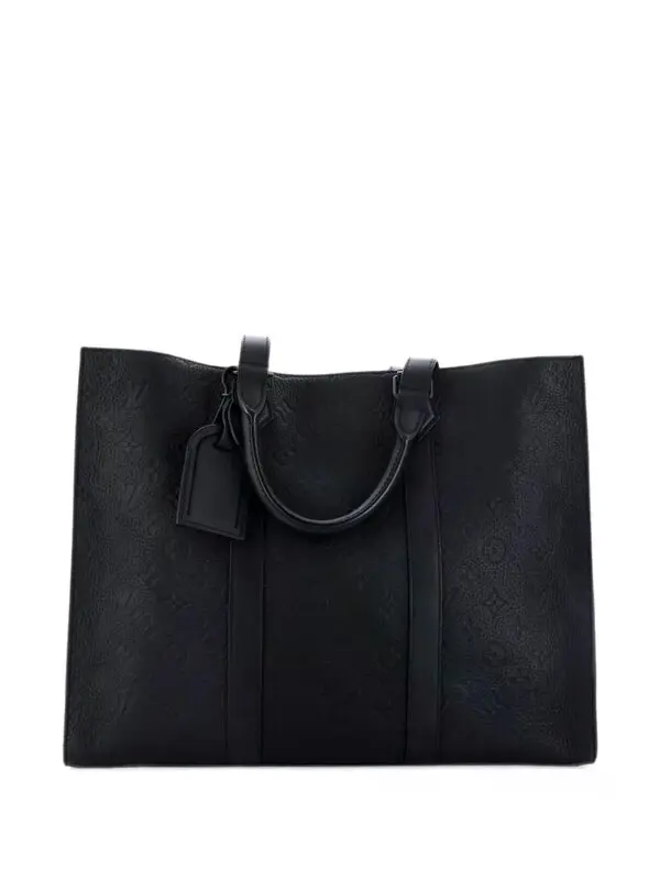 LOUIS VUITTON Sac Plat 24h Bag Monogram Taurillon Leather Shoulder Bag - Black