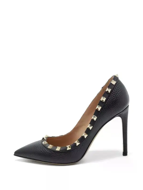 Valentino Garavani Rockstud Pyramid-stud Pumps - Black