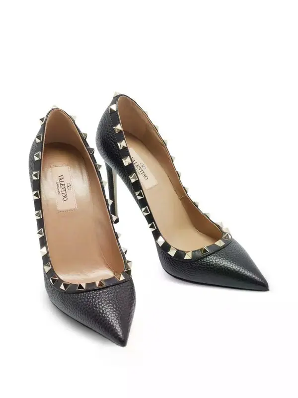 Valentino Garavani Rockstud Pyramid-stud Pumps - Black