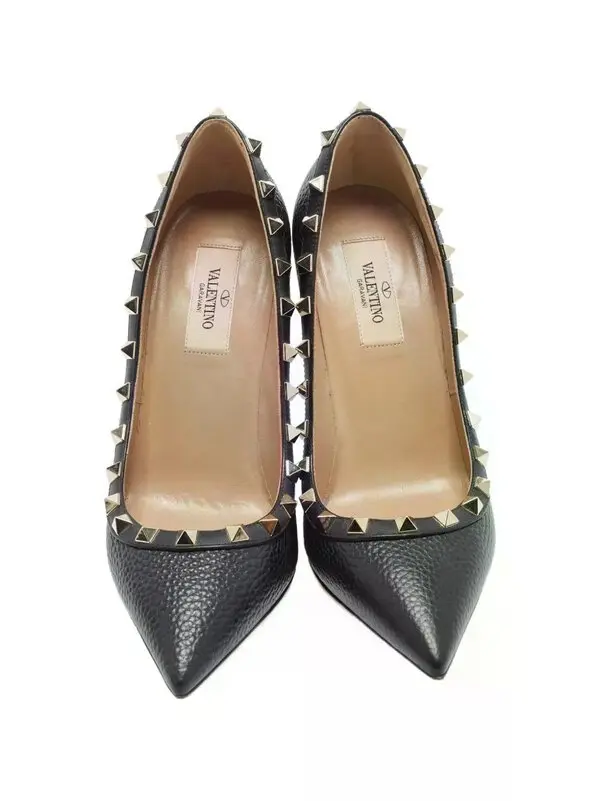 Valentino Garavani Rockstud Pyramid-stud Pumps - Black