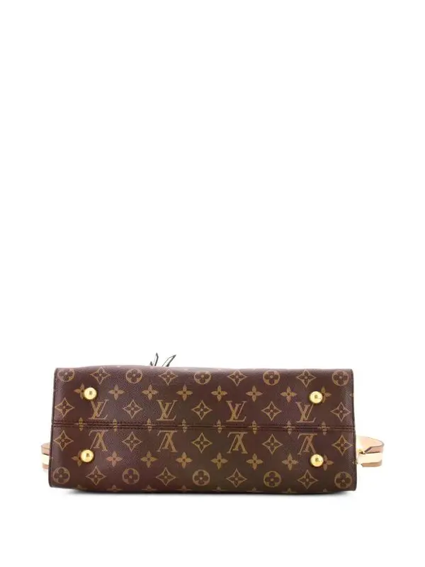 LOUIS VUITTON Tuileries Handbag Monogram Canvas With Leather Satchel - Brown