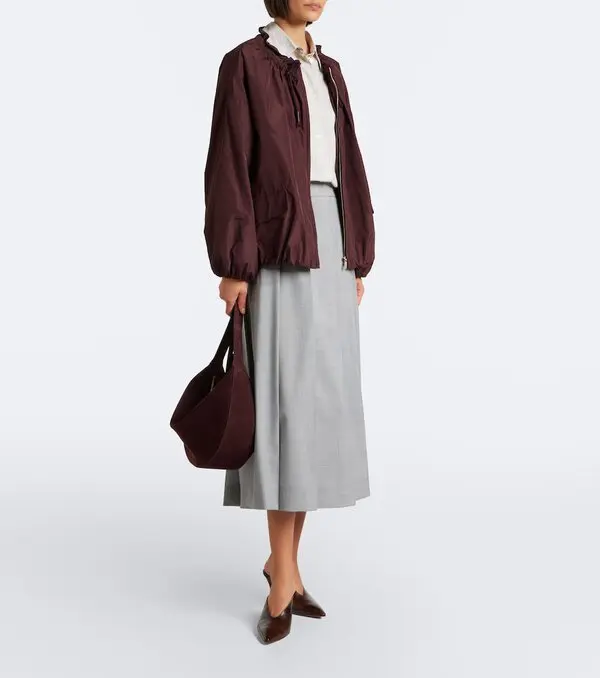 Max Mara Pleated Virgin Wool Maxi Skirt
