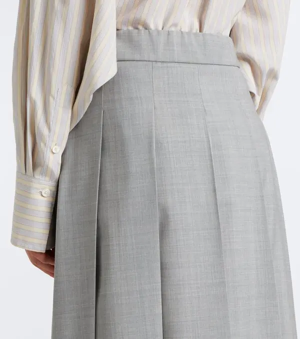 Max Mara Pleated Virgin Wool Maxi Skirt