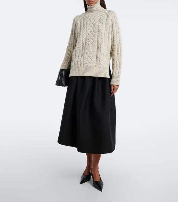 TOTEME Cable-knit Wool Turtleneck Sweater