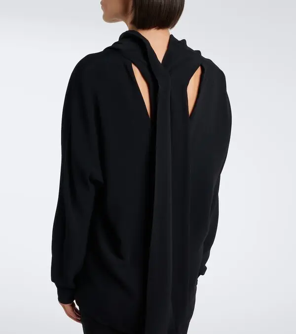 TOTEME Tie-neck Satin Blouse - Black