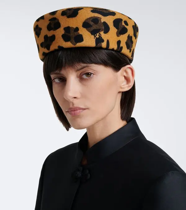 Ruslan Baginskiy Leopard-print Wool Felt Hat