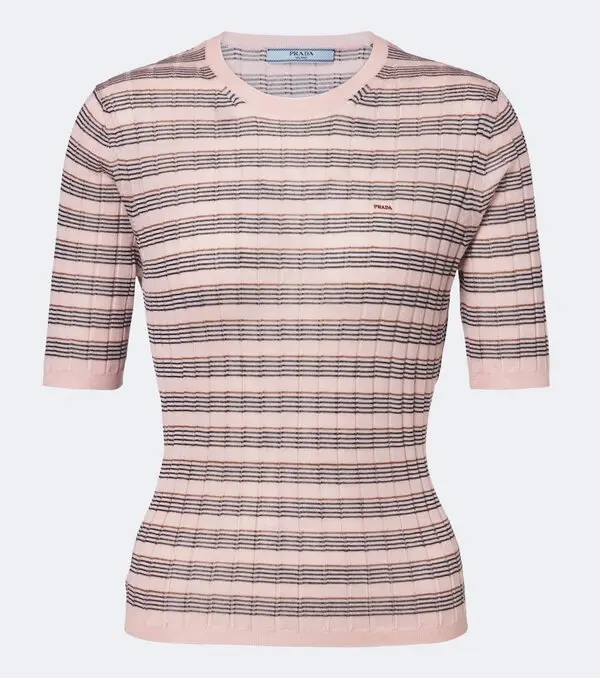Prada Striped Cashmere And Silk Sweater