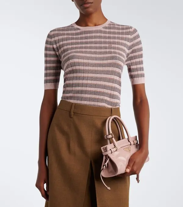 Prada Striped Cashmere And Silk Sweater