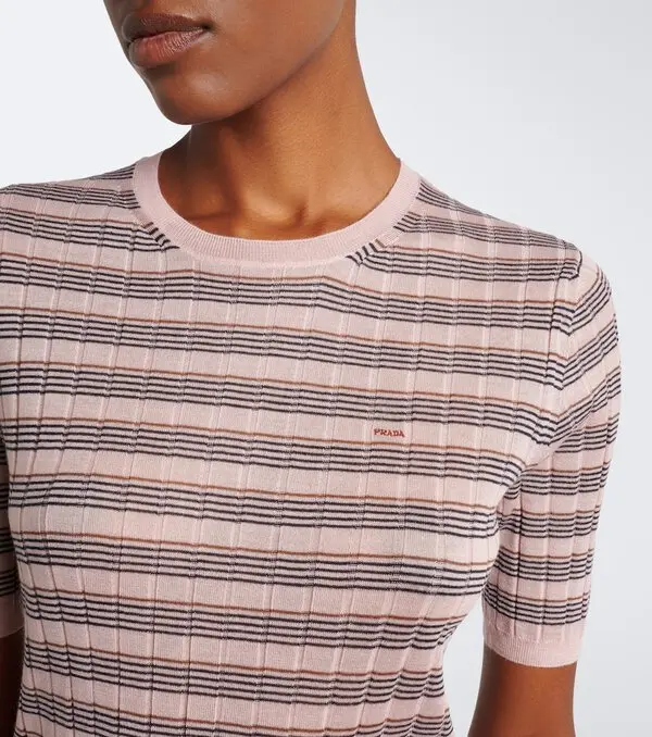 Prada Striped Cashmere And Silk Sweater