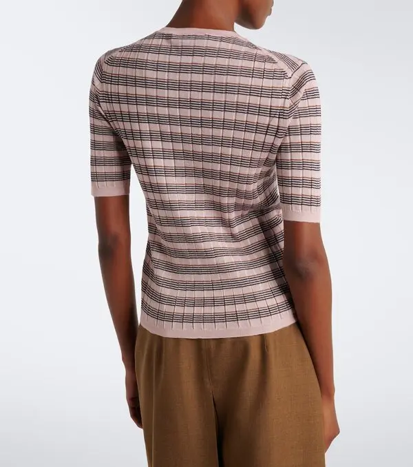 Prada Striped Cashmere And Silk Sweater