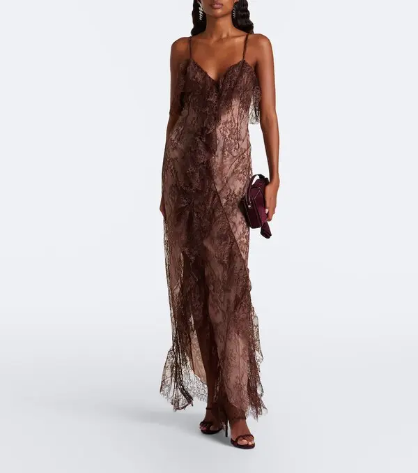 Blumarine Ruffled Lace Gown