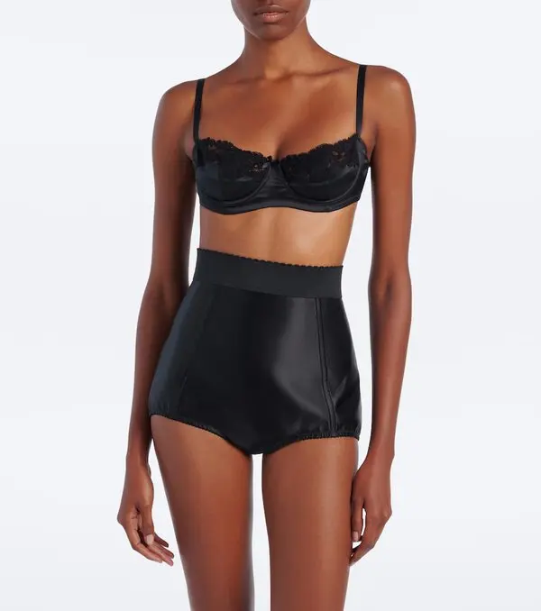 Dolce & Gabbana Scalloped Satin Micro Shorts