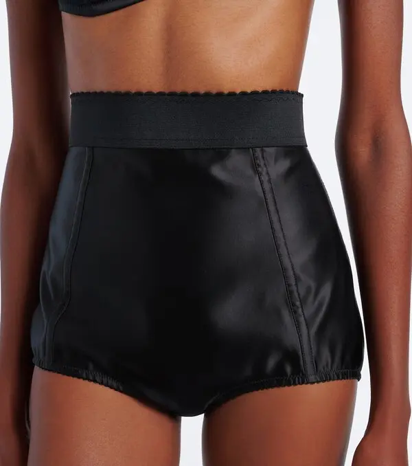 Dolce & Gabbana Scalloped Satin Micro Shorts