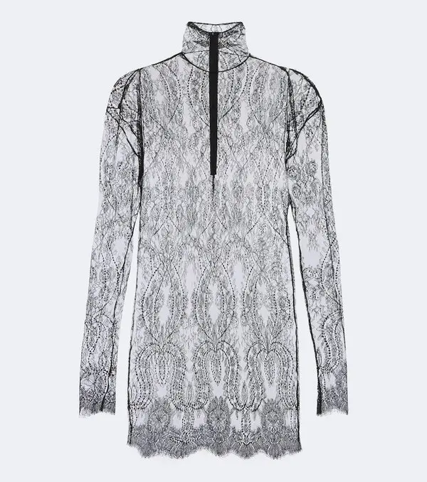 Dolce & Gabbana Floral Lace Minidress - Black