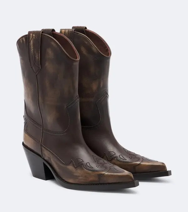 Paris Texas Dakota Distressed Leather Cowboy Boots