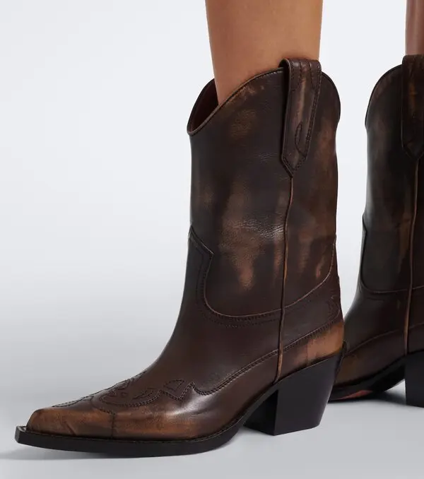 Paris Texas Dakota Distressed Leather Cowboy Boots