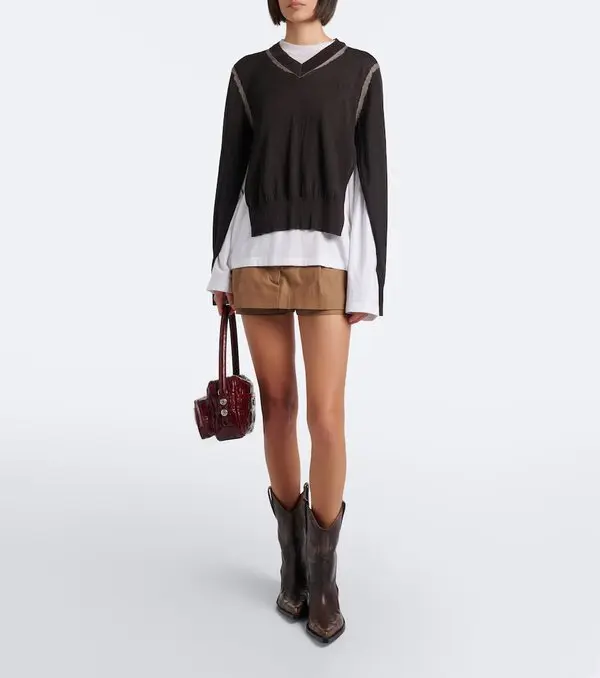 Paris Texas Dakota Distressed Leather Cowboy Boots - Brown