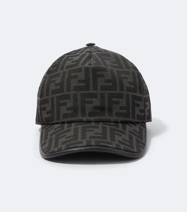 Fendi Ff Zucca Jacquard Baseball Cap - Black