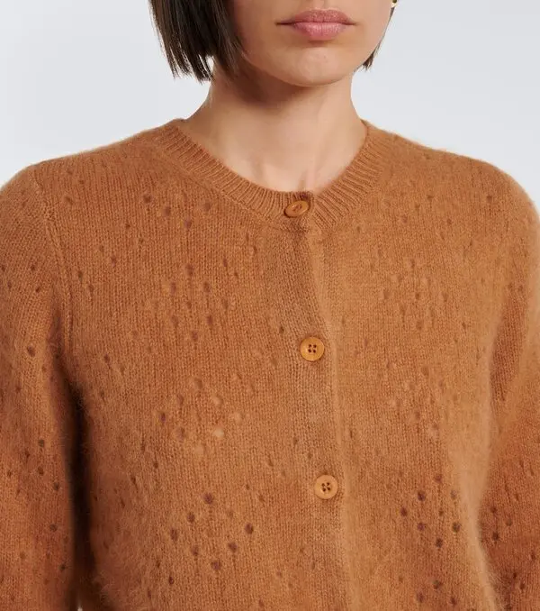 FRAME Pointelle Wool And Cashmere Cardigan