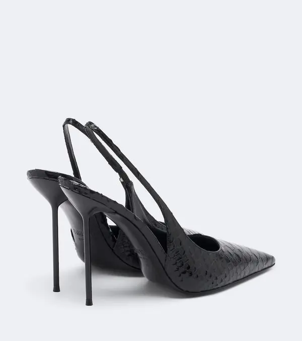 Paris Texas Lydia Croc-effect Leather Slingback Pumps