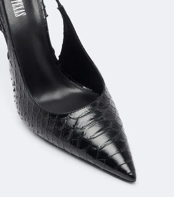 Paris Texas Lydia Croc-effect Leather Slingback Pumps