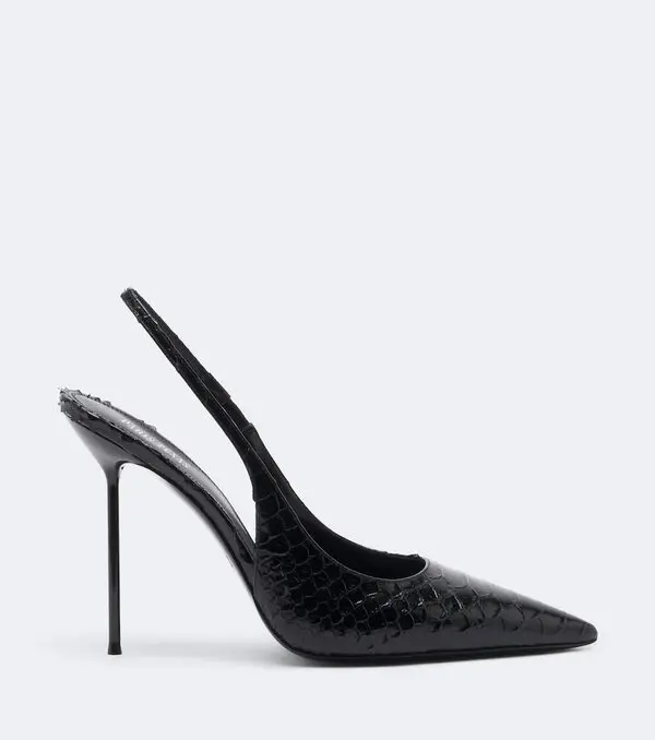 Paris Texas Lydia Croc-effect Leather Slingback Pumps