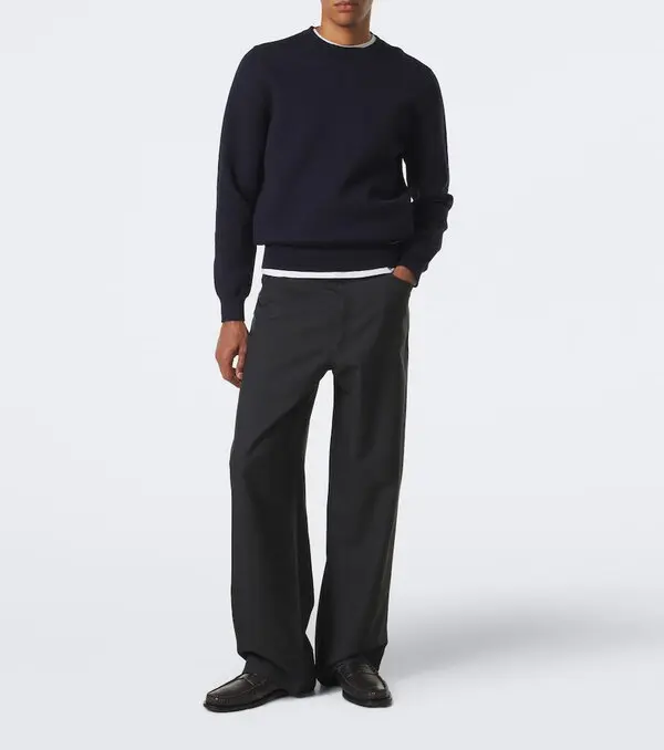 Prada Virgin Wool Wide-leg Pants