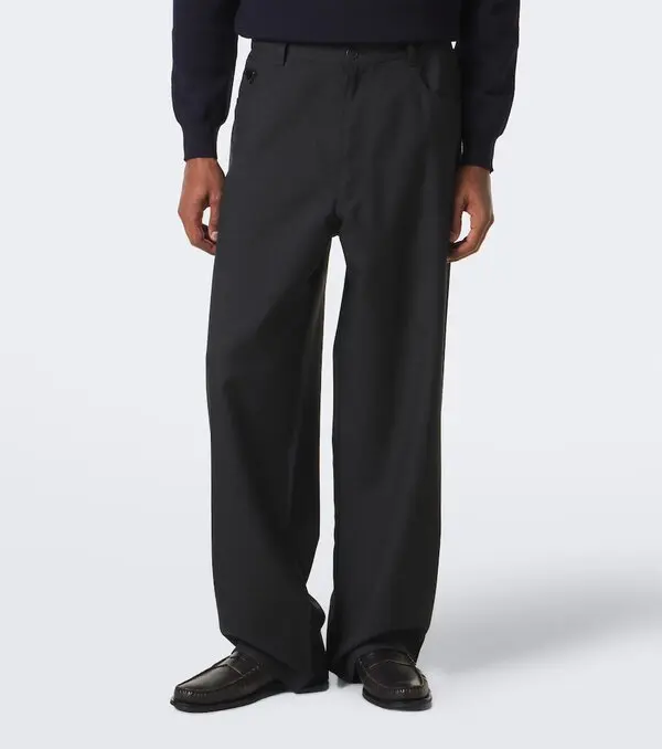 Prada Virgin Wool Wide-leg Pants