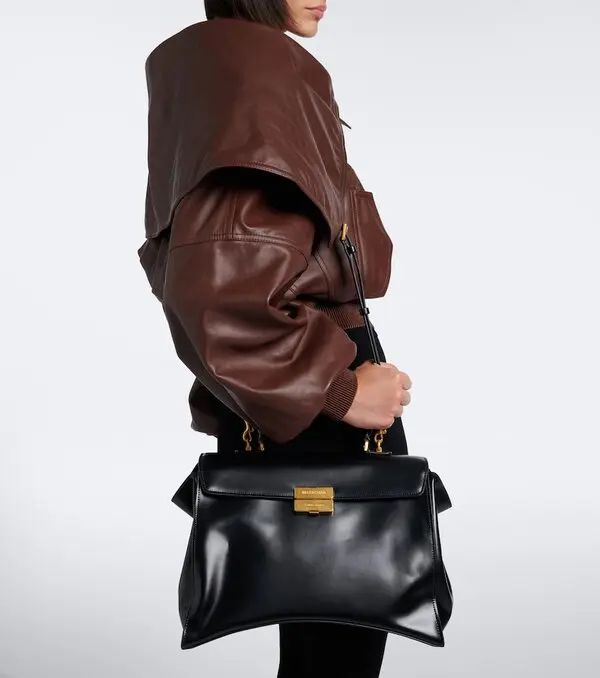 Balenciaga Hg Avenue Large Leather Top-handle Bag