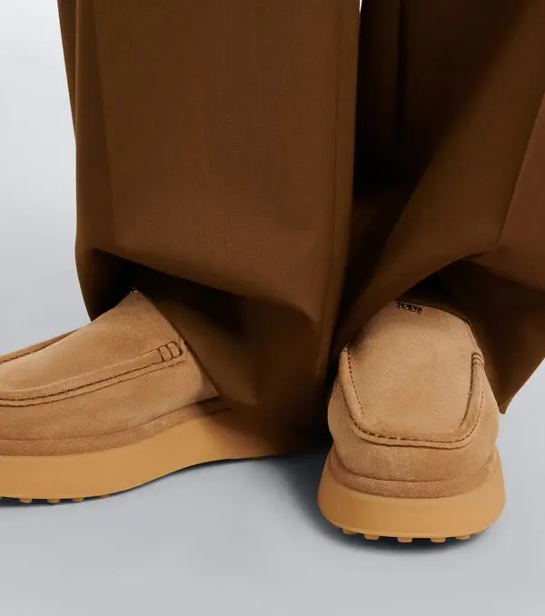 TOD'S Gommino® Suede Platform Mules - Beige