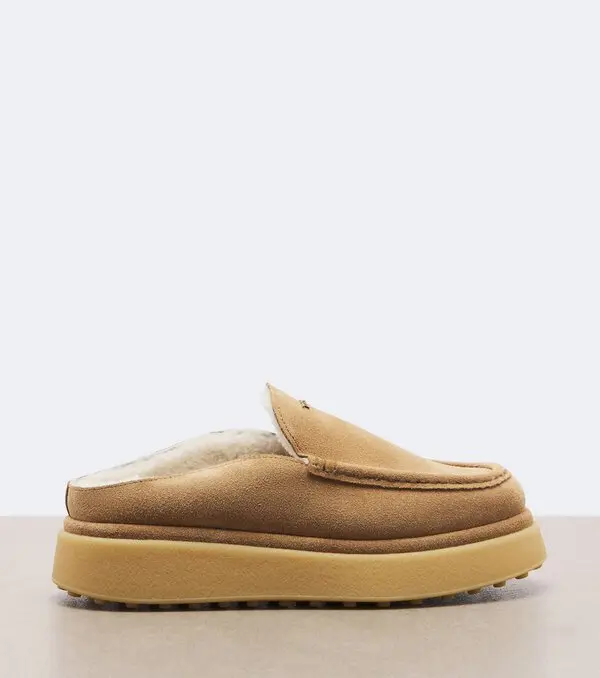 TOD'S Gommino® Suede Platform Mules - Beige